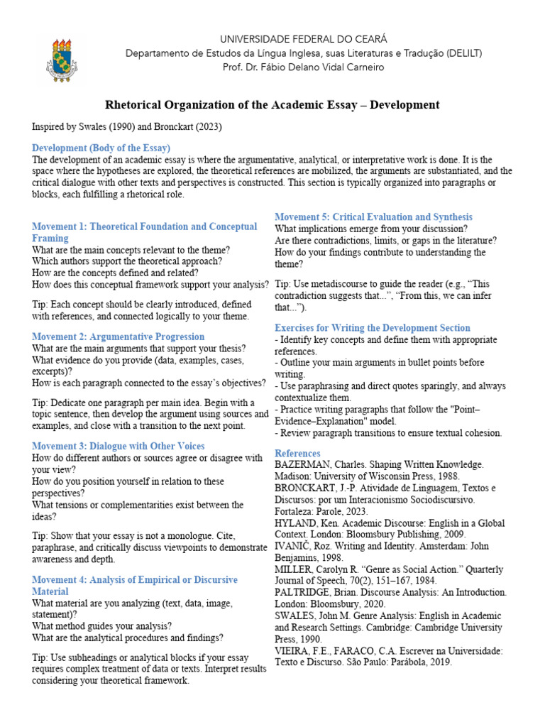 Academic Essay Development Guidelines | PDF | Essays | Theory