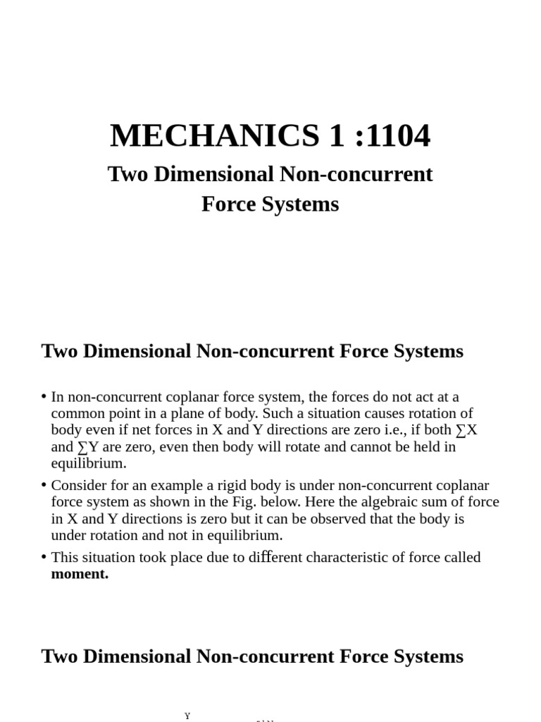 Non-Concurrent Force Systems Explained | PDF | Rotation | Force