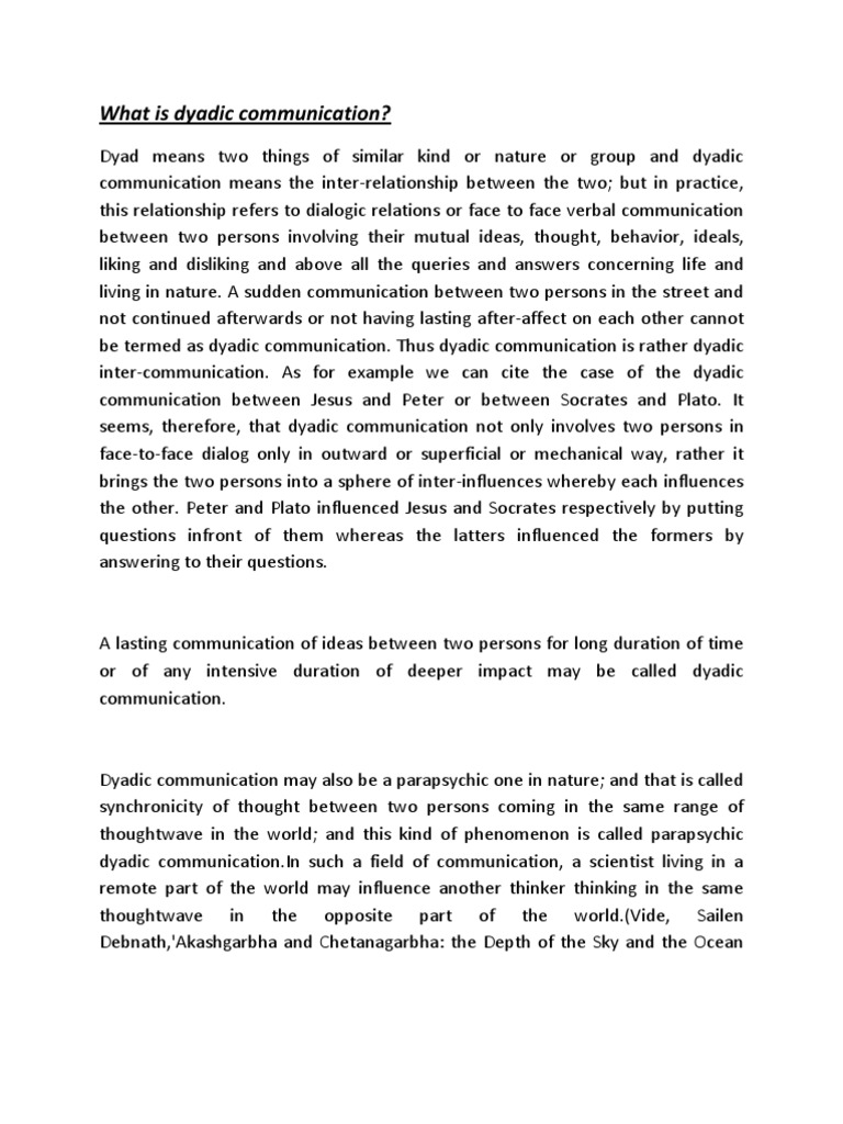 Understanding Dyadic Communication | PDF | Epistemology | Metaphysics