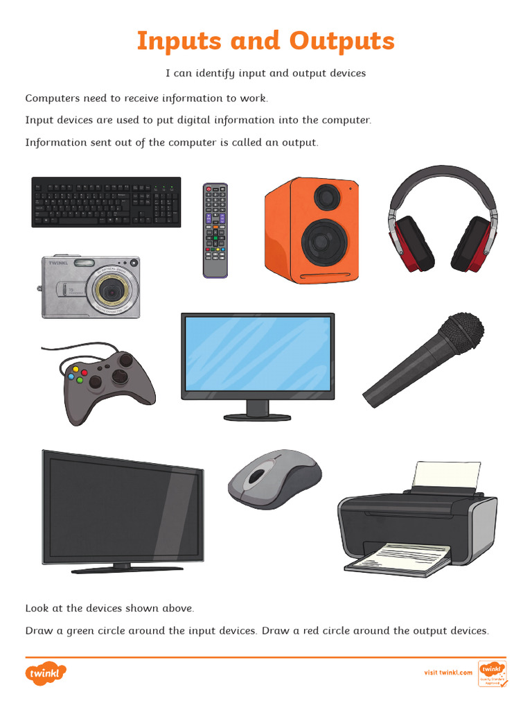 t2 I 085 Computer Inputs and Outputs Activity Sheet | PDF