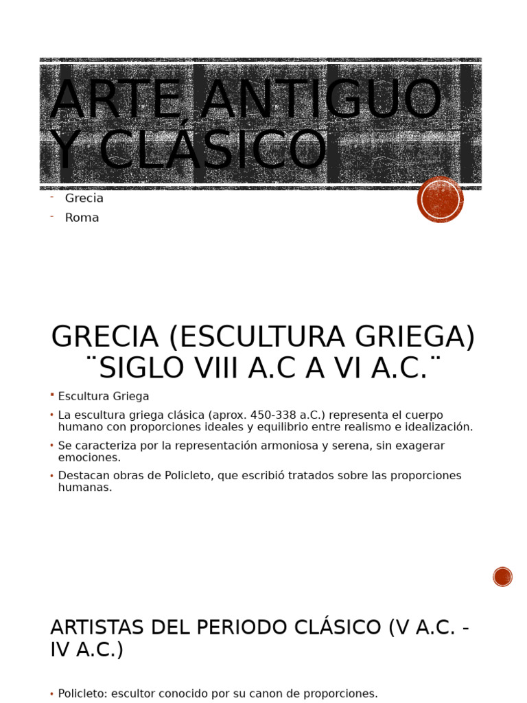 Arte Antiguo y Clásico Artistica BCH | PDF | Escultura | Antigua Grecia