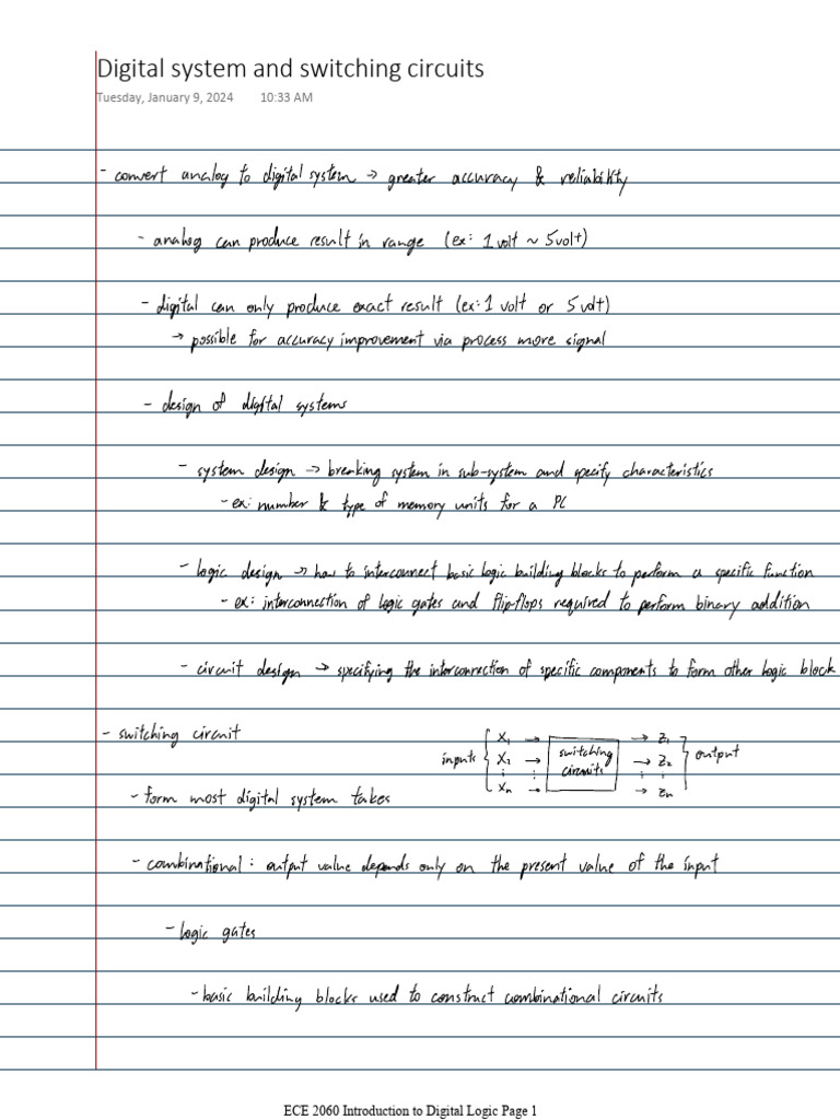 Digital System and Switching Circuits | PDF