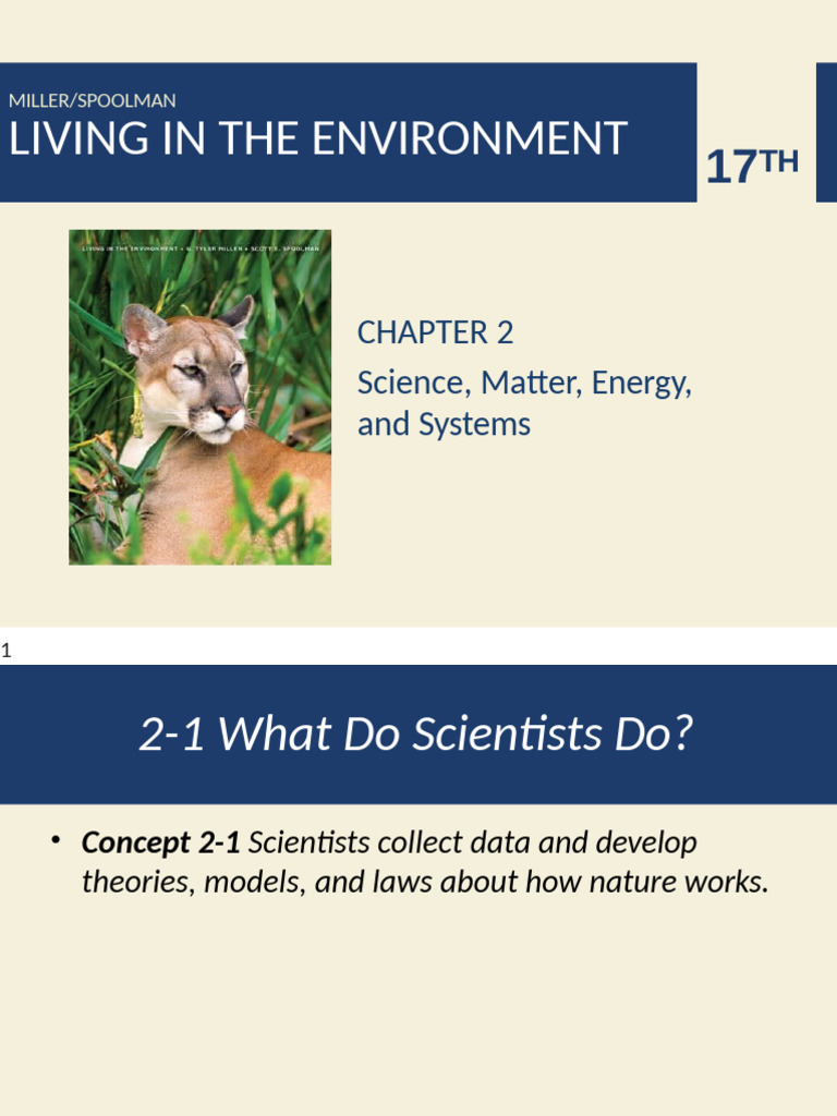 Chapter 2. Science, Matter, Energy, Systems Miller & Spoolman 17th Ed ...