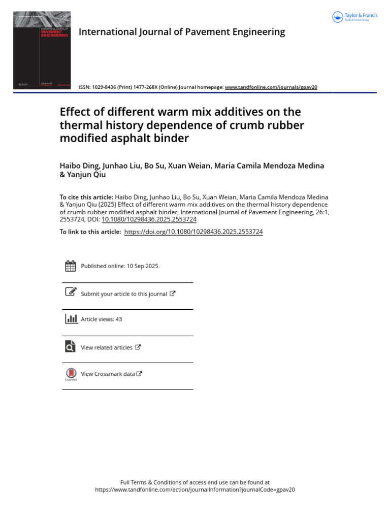 Warm Mix Additives in Rubber Asphalt | PDF | Infrared Spectroscopy ...