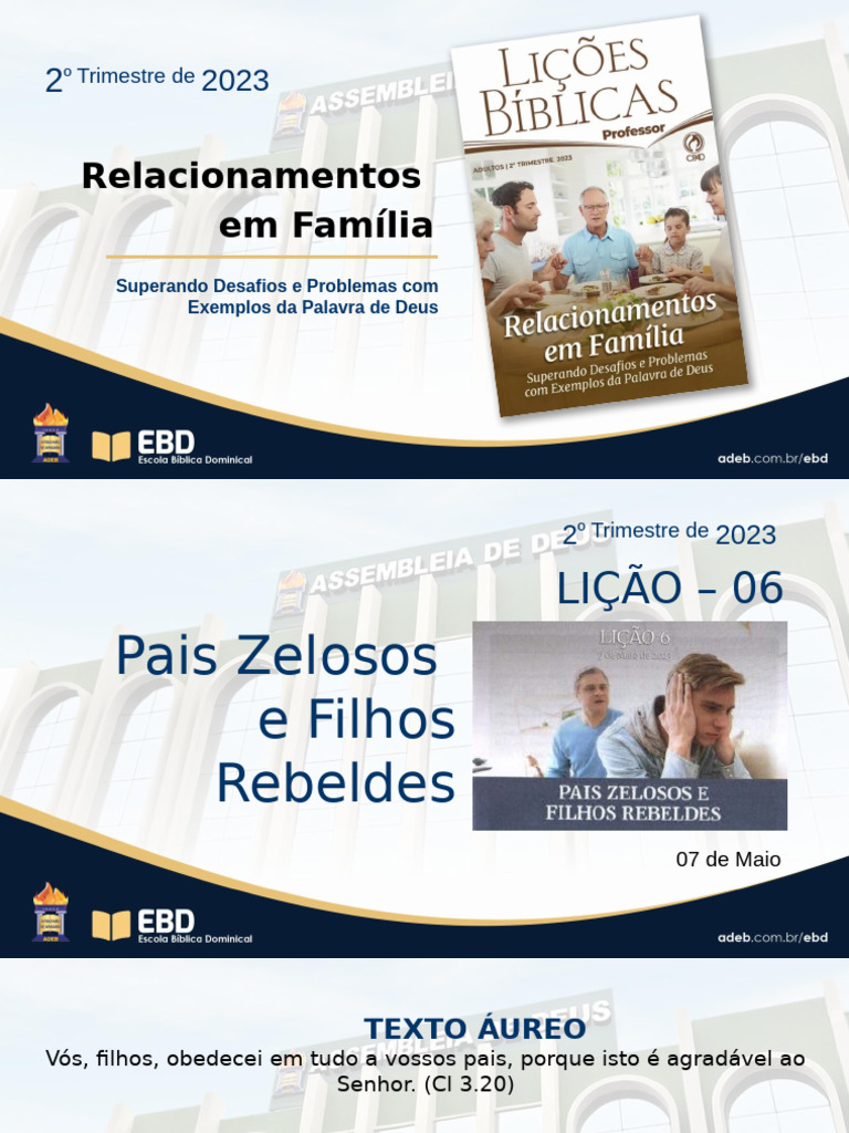Slide - EBD ADEB 2023 Licao 06 2trim | PDF | Sansão