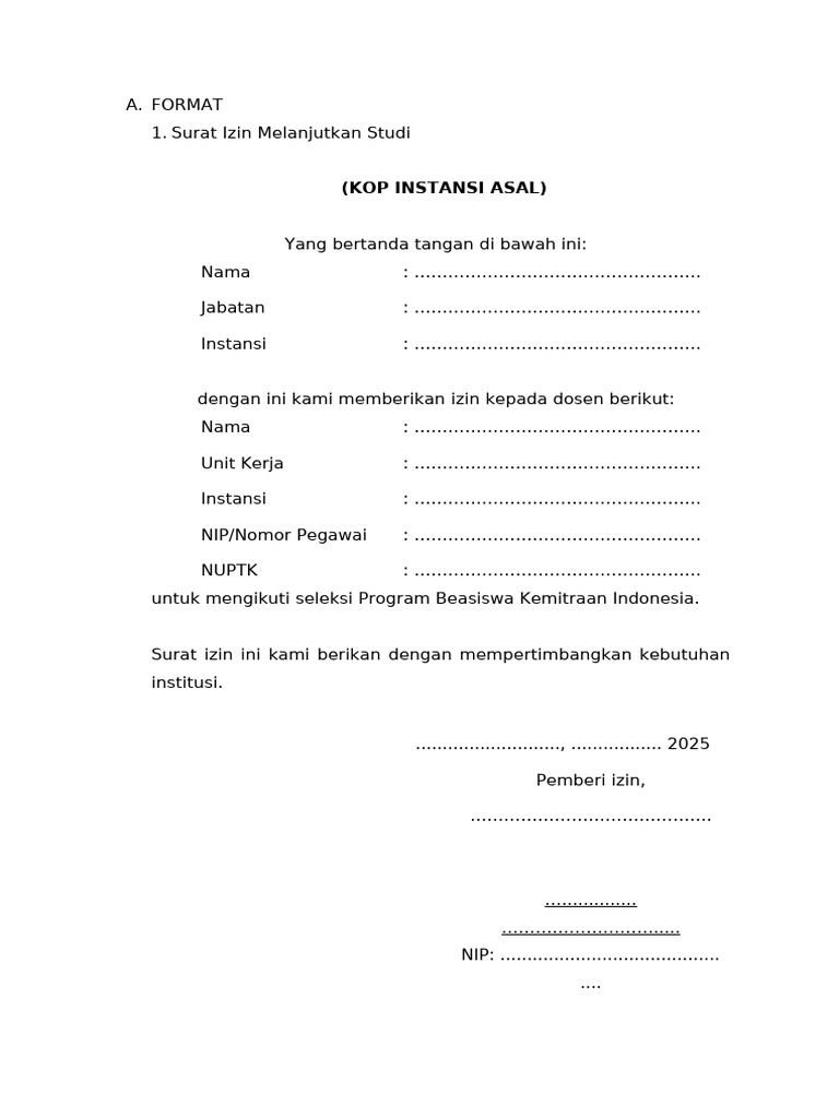 Format Dokumen BKI | PDF