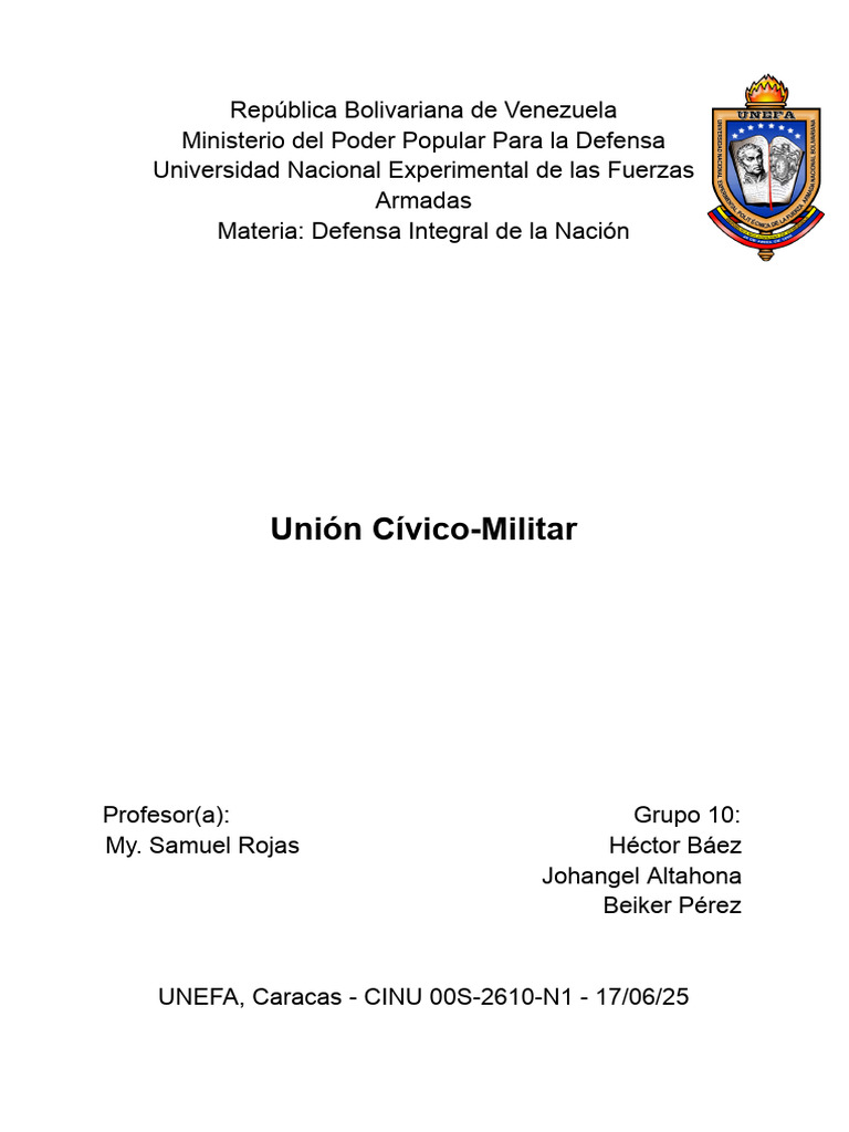 Trabajo Grupal de Defensa Integral de La Nación-2 | PDF | Venezuela ...