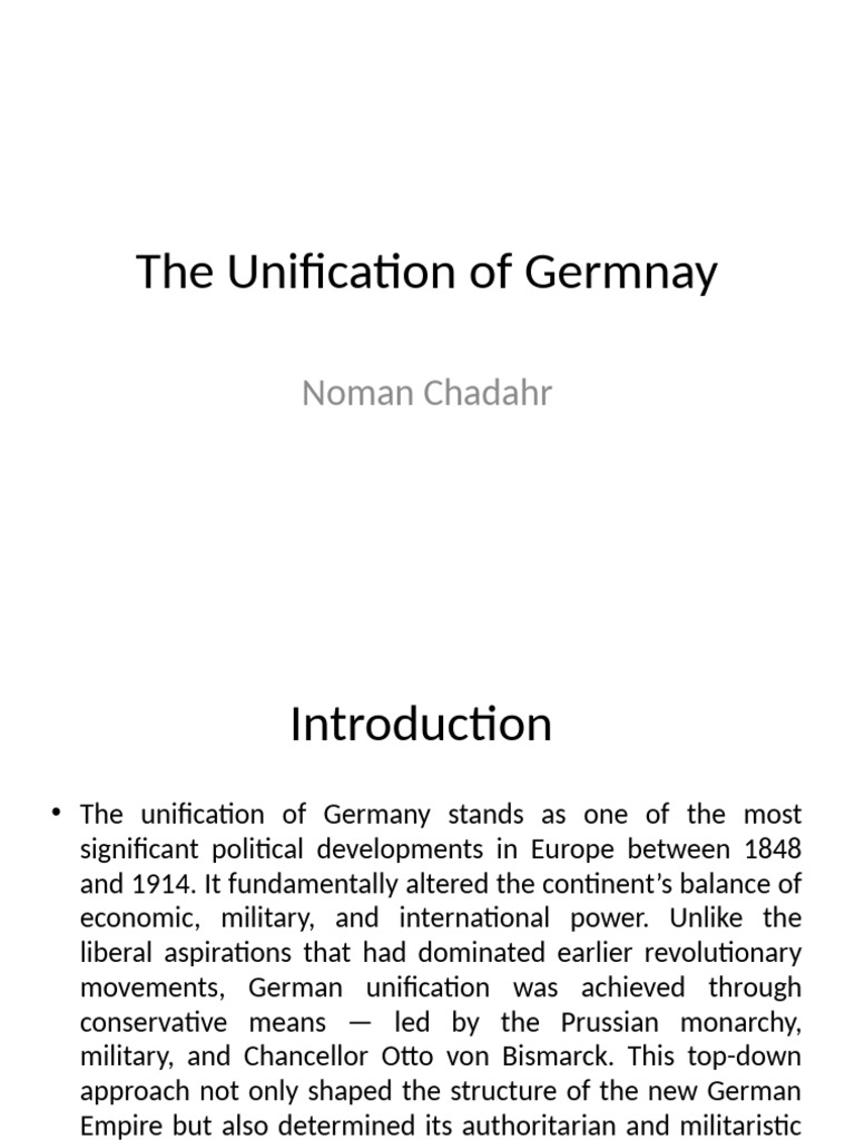 Unification of Germany | PDF | Otto Von Bismarck | Kingdom Of Prussia