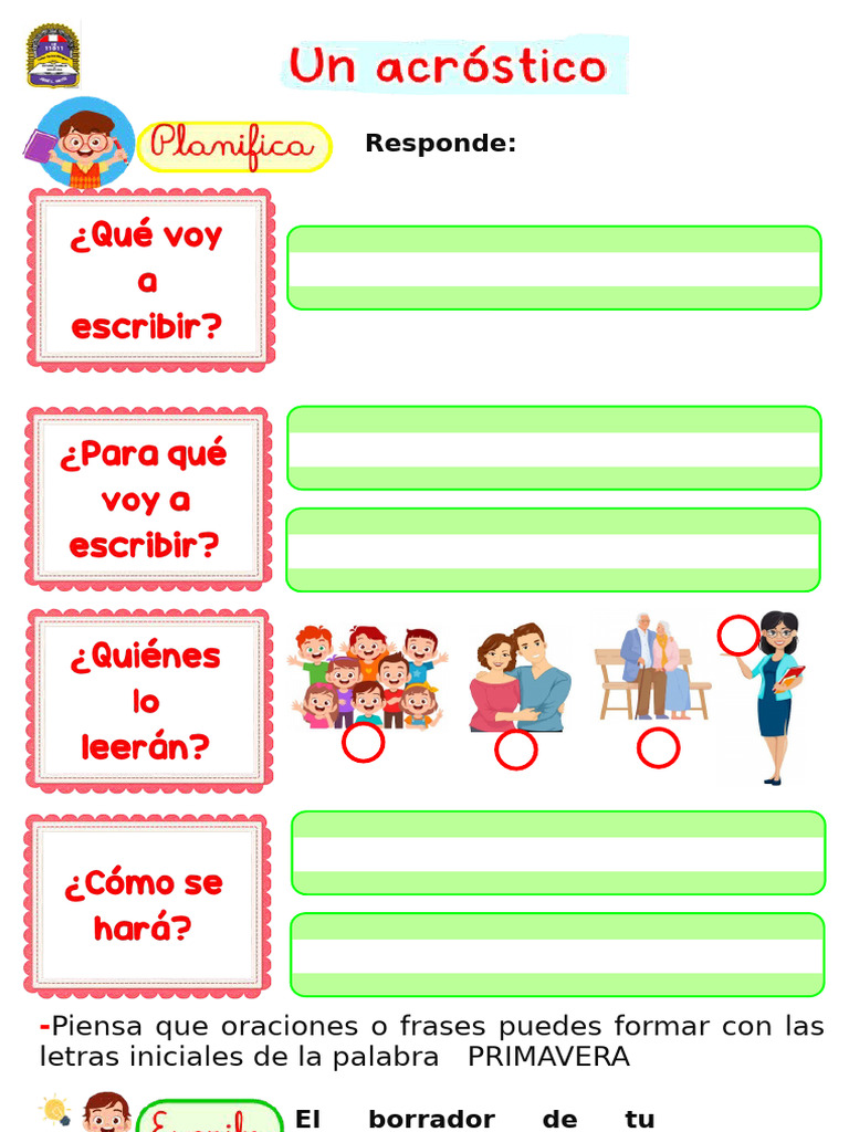 Fichas Escribimos Un Acrostico | PDF