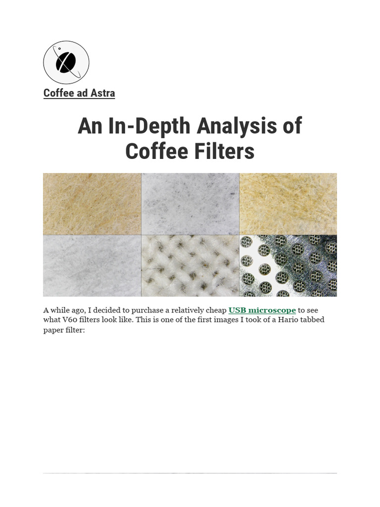 An In-Depth Analysis of Coffee Filters - Coffee Ad Astra | PDF ...