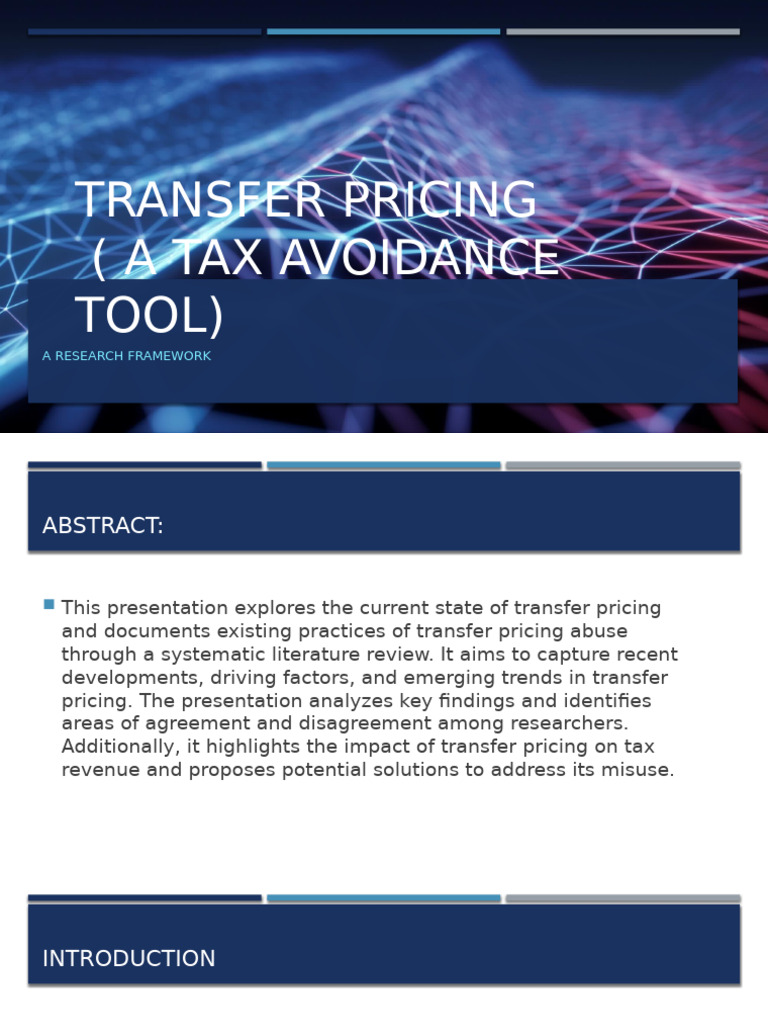 Transfer Pricing: Tax Avoidance Insights | PDF | Taxes | Business