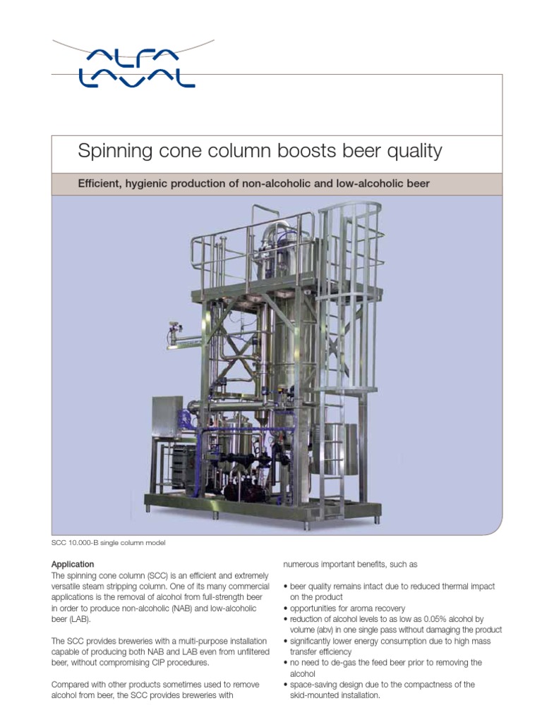 Spinning Cone Column Boosts Beer Quality | PDF | Beer | Liquids