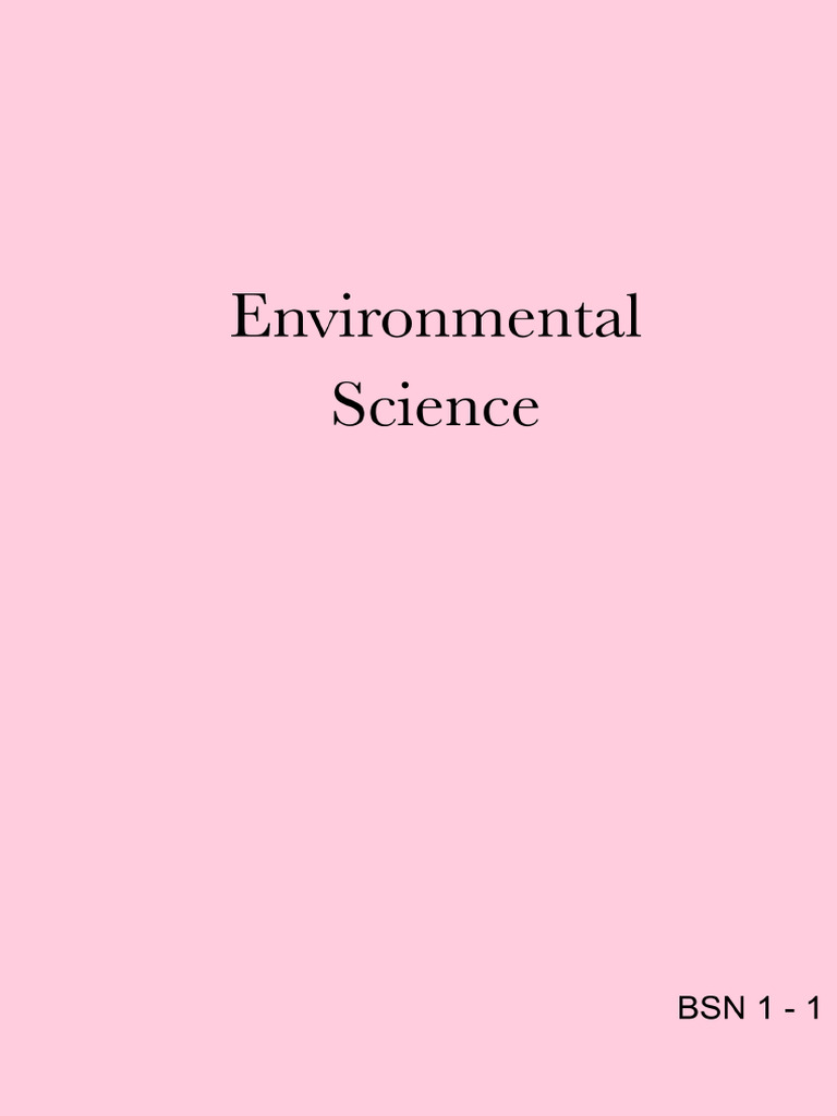 Environmental Science | PDF