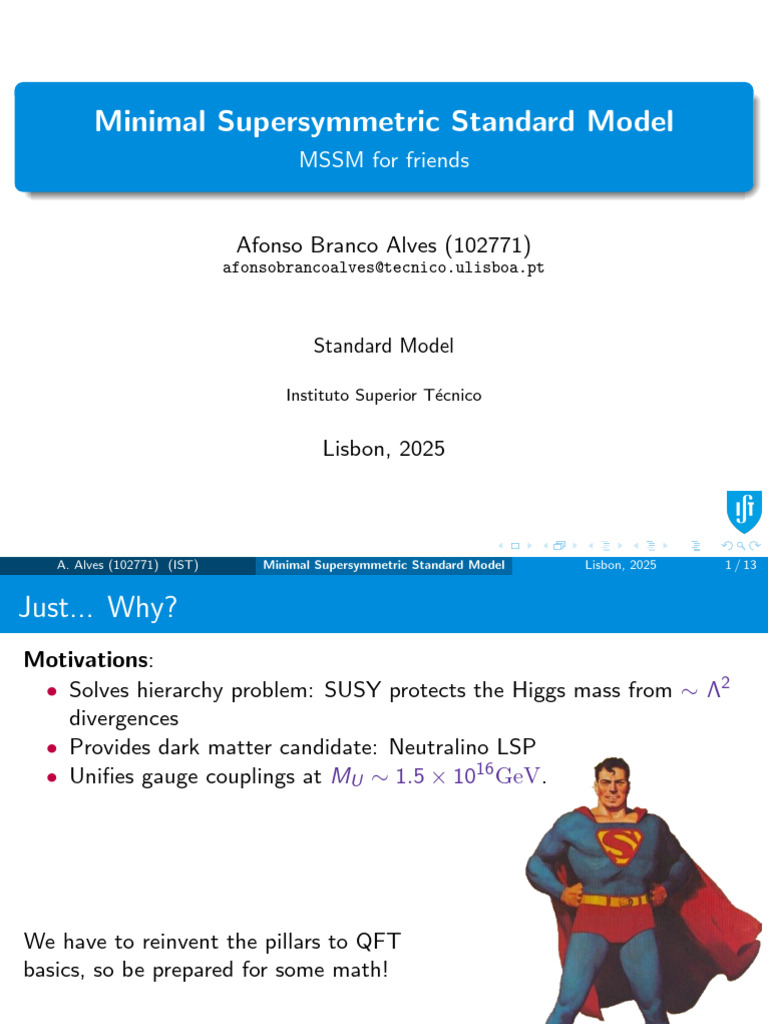 Afonso Branco Alves_ Minimal Supersymmetric Standard Model | PDF ...