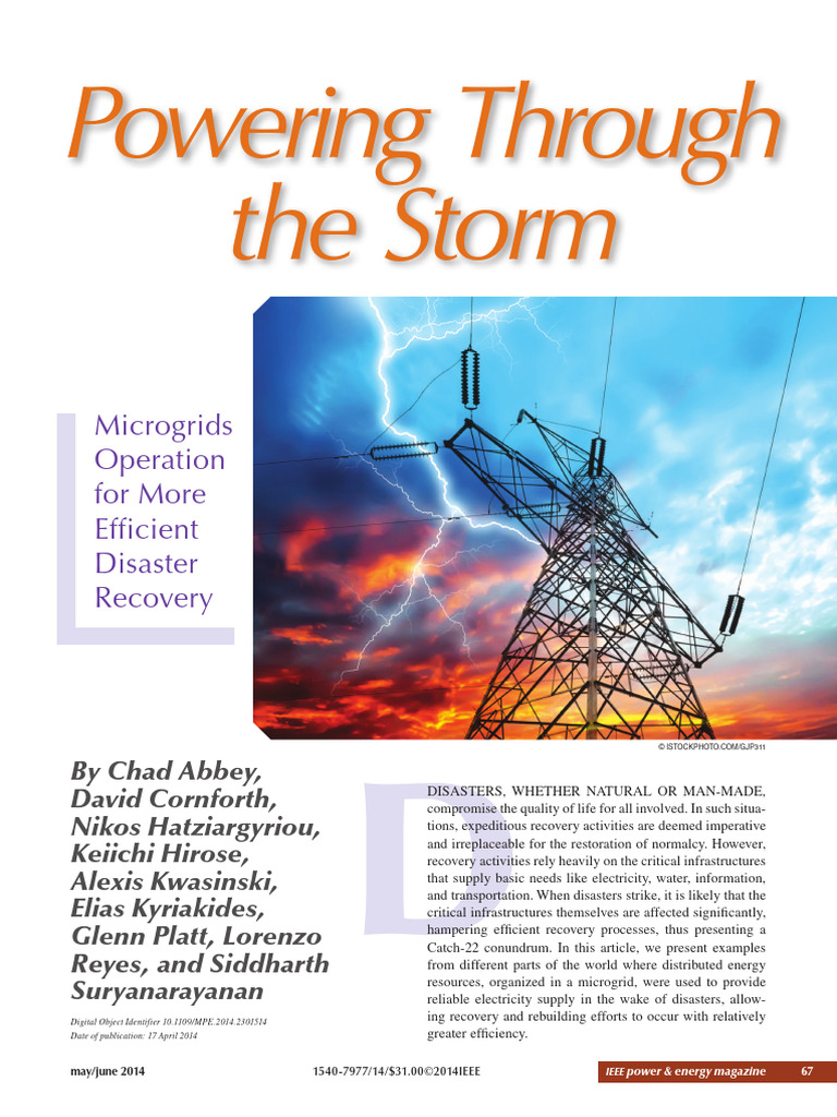 Powering Through The Storm Microgrids Operation For More Efficient Disaster Recovery | PDF ...