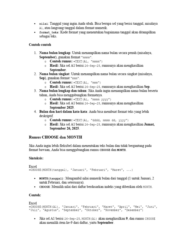 Format Tanggal di Excel dengan Rumus | PDF