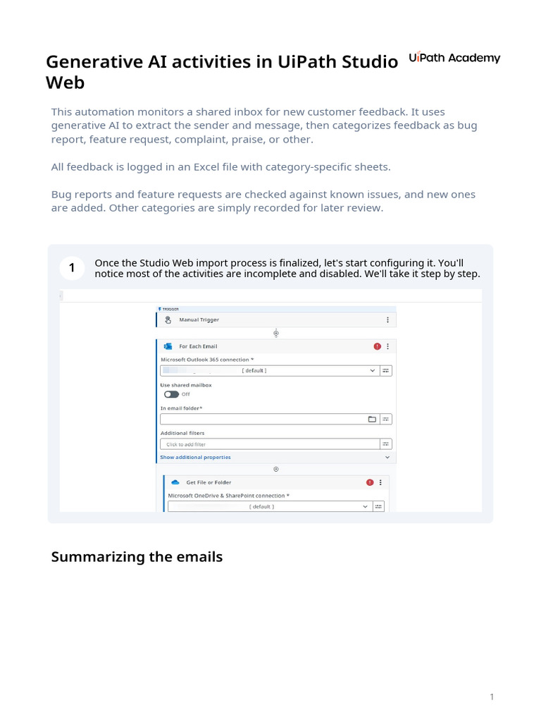 Generative AI Activities in UiPath Studio Web | PDF | Spreadsheet ...