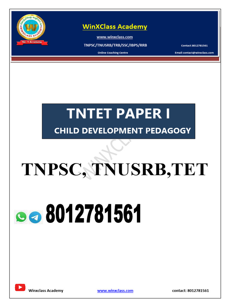 TET paper 1 psychology 2012-2022 PYQ-winxclass | PDF