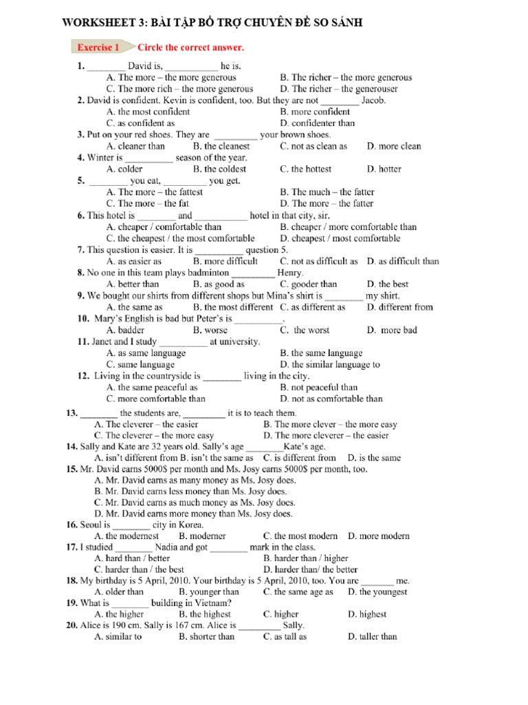 Worksheet 3 | PDF