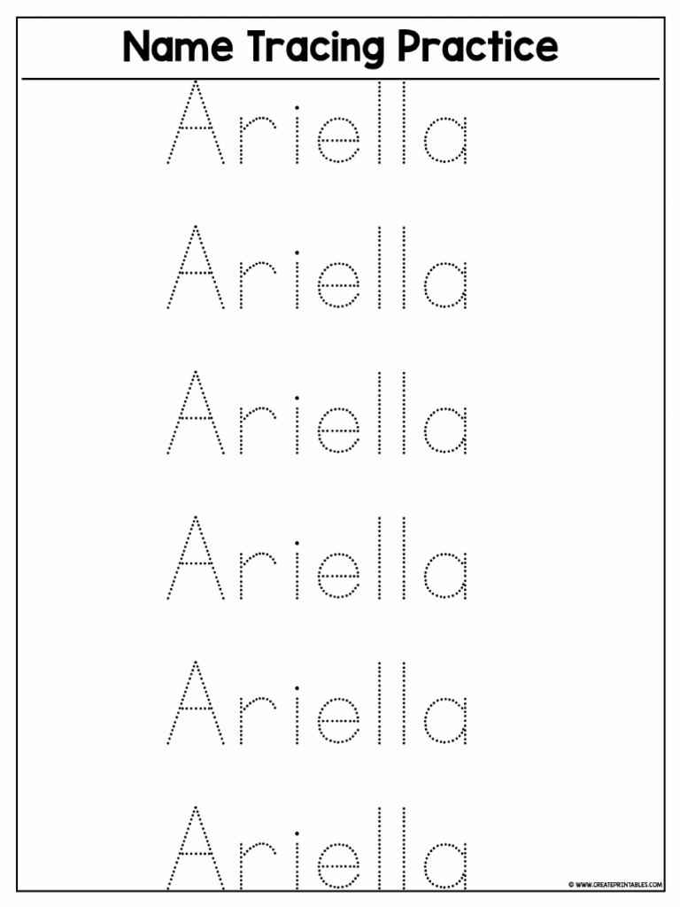 CreatePrintables.com Name Tracing Practice 2526 2D9A 65E3 | PDF