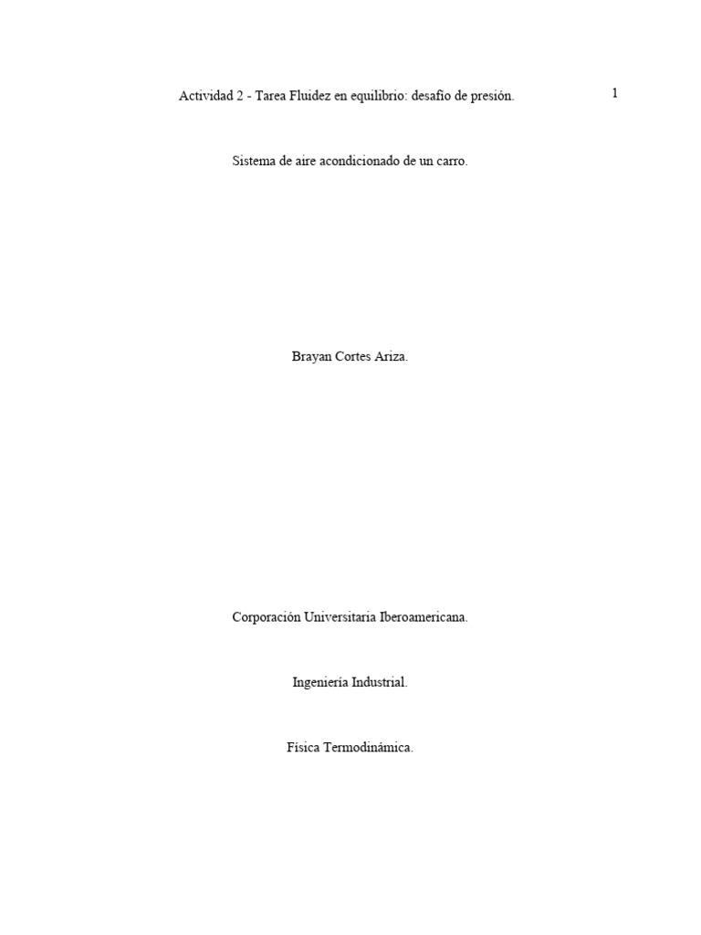 Actividad 2 - Tarea Fluidez en Equilibrio Desafío de Presión. | PDF ...