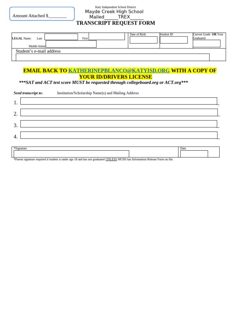 Transcript Request Form 3 | PDF