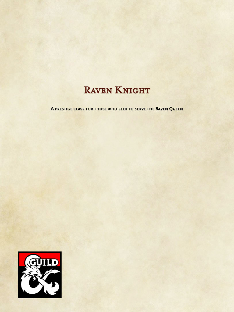 Raven Knight: Servants of the Queen | PDF | Dungeons & Dragons