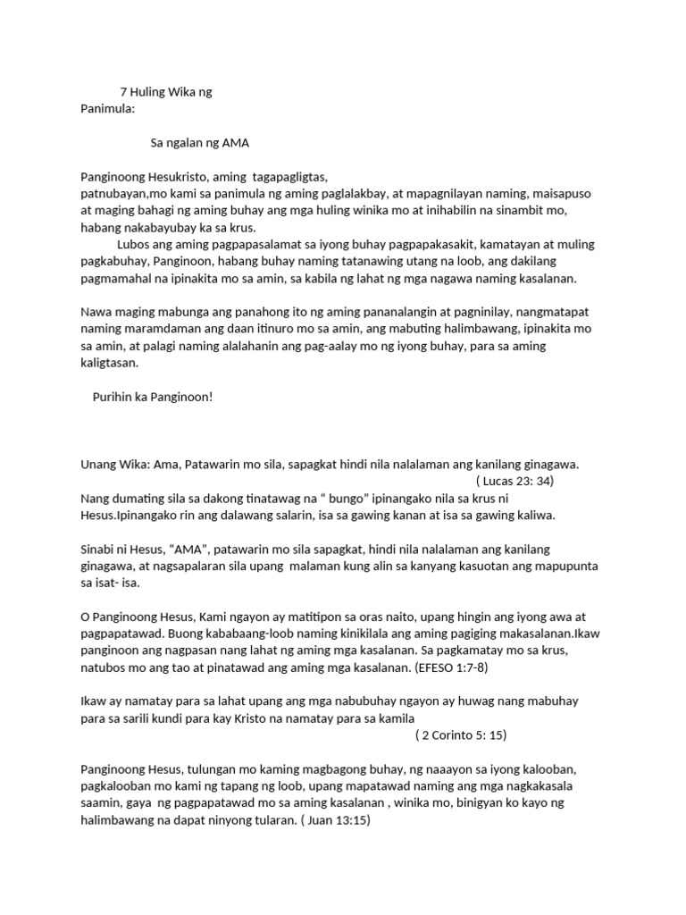 7 Huling Wika ng | PDF