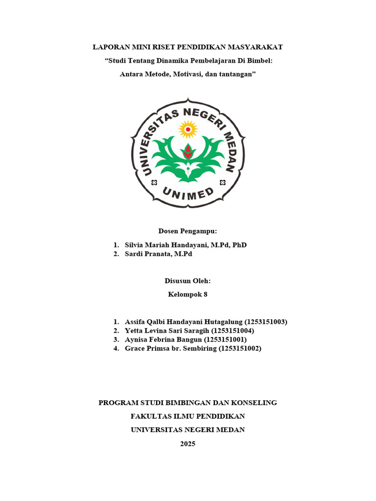 Laporan - Mini - Riset - Penmas - Kelompok 8 | PDF