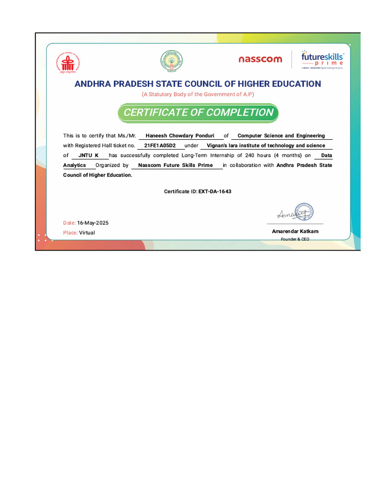 Certificate - SmartInternz | PDF