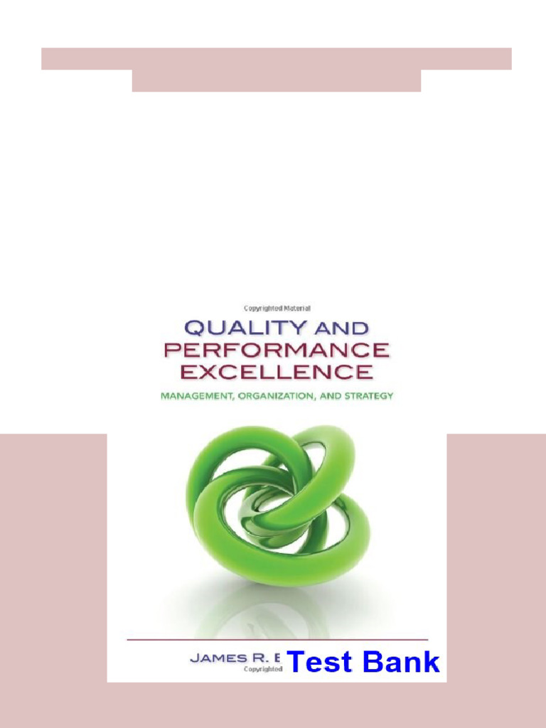 Quality and Performance Excellence 7th Edition Evans Test Bank digital ...