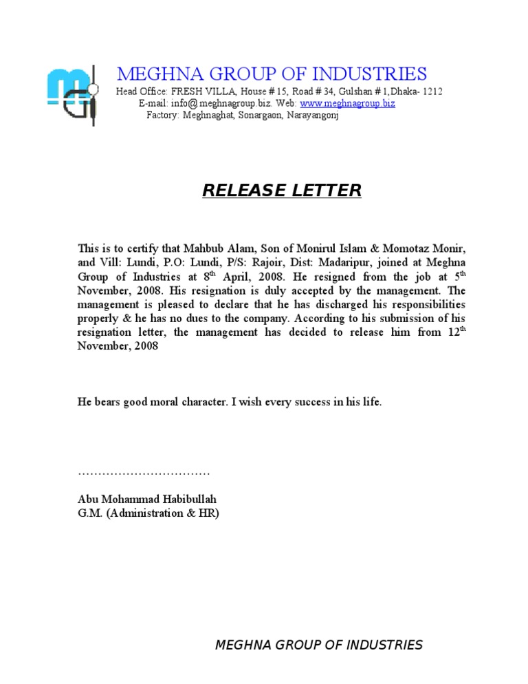 Release Letter | PDF