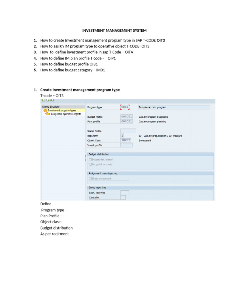 SAP Investment Management Setup Guide | PDF