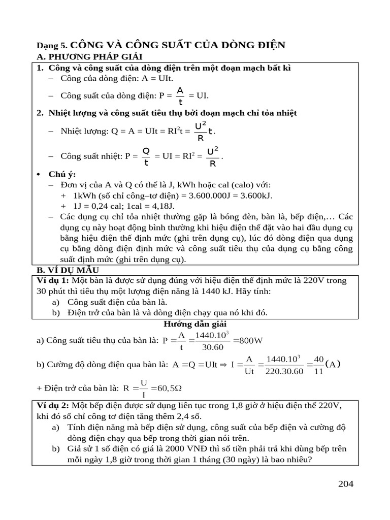 Dang 6. Cong Va Cong Suat Cua Diong Dien 21tr | PDF