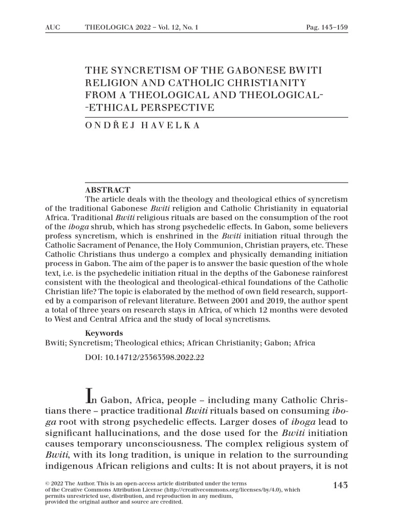 The Syncretism of The Gabonese Bwiti | PDF
