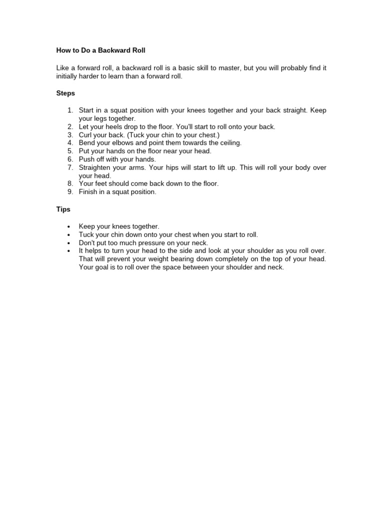 Backward Roll | PDF