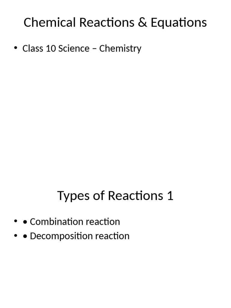 Chemistry Reactions | PDF
