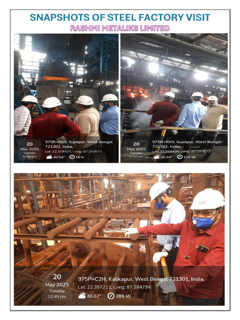 SNAPSHOTS of Factory Visit Rashmi Metaliks 20-21.05.2025 | PDF
