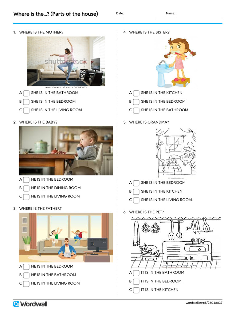 Where Is The Parts of The House Quiz | PDF