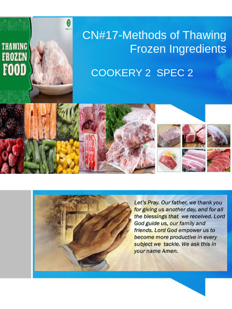 CN#17-Methods of Thawing Frozen Ingredients | PDF