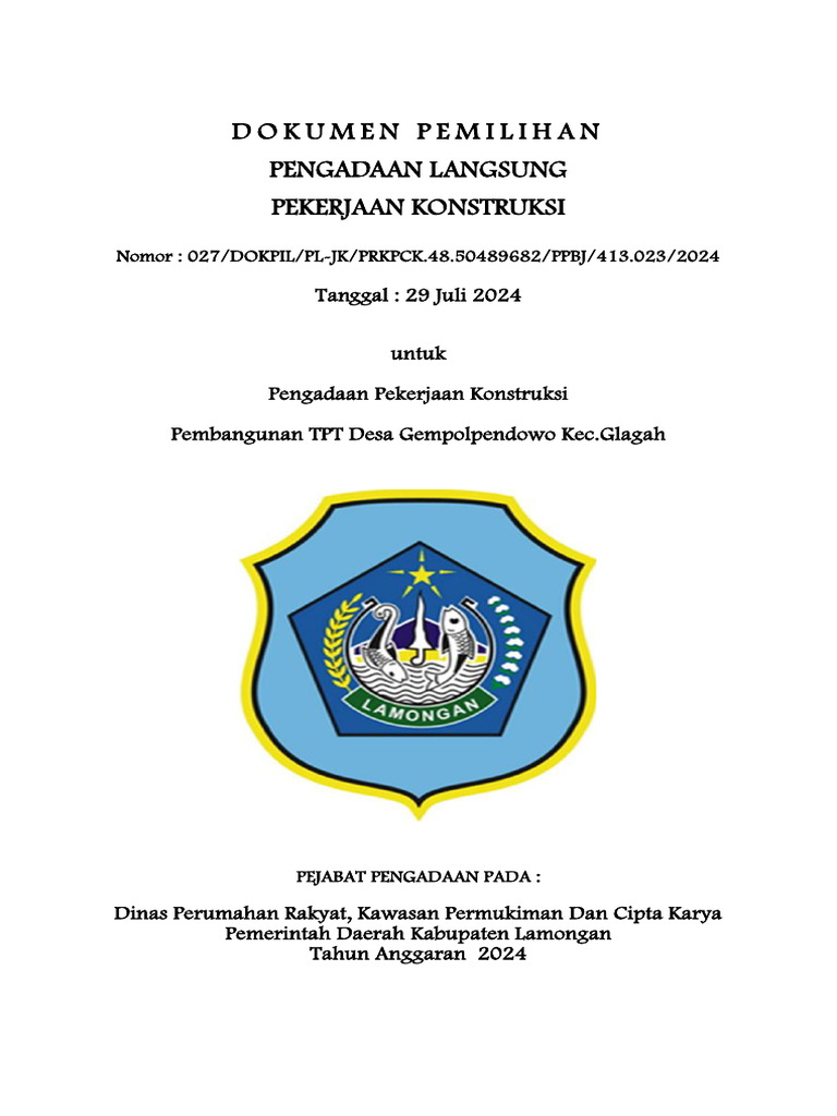 48. Dokumen Pembangunan TPT TPT Ds. Gempolpendowo Kec. Glagah | PDF