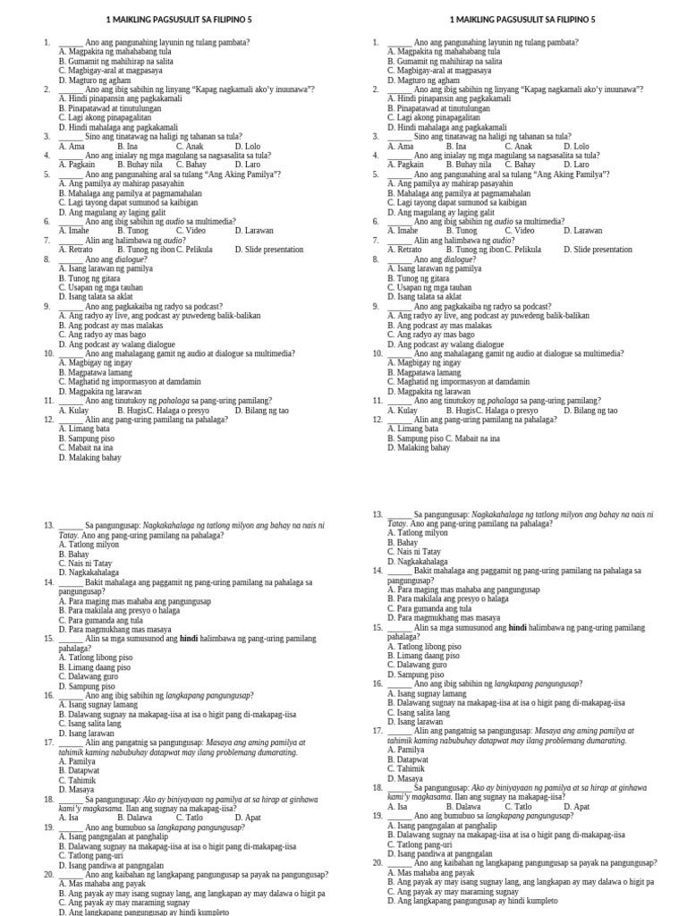 Filipino 5 | PDF