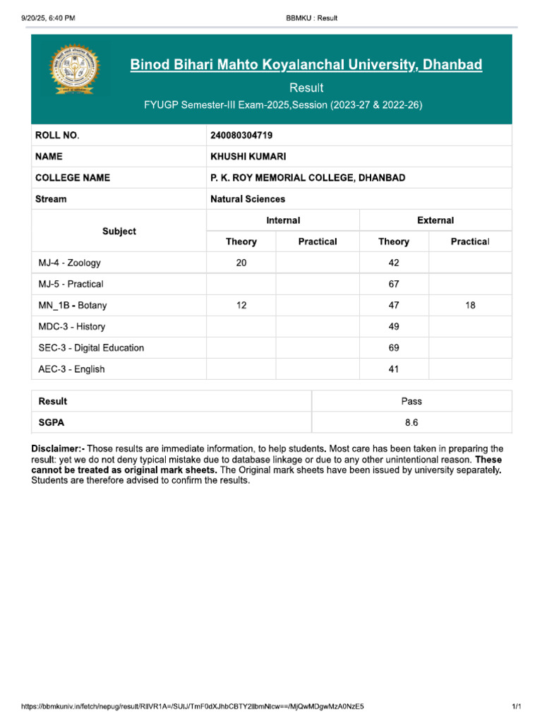 Sem3 Result | PDF