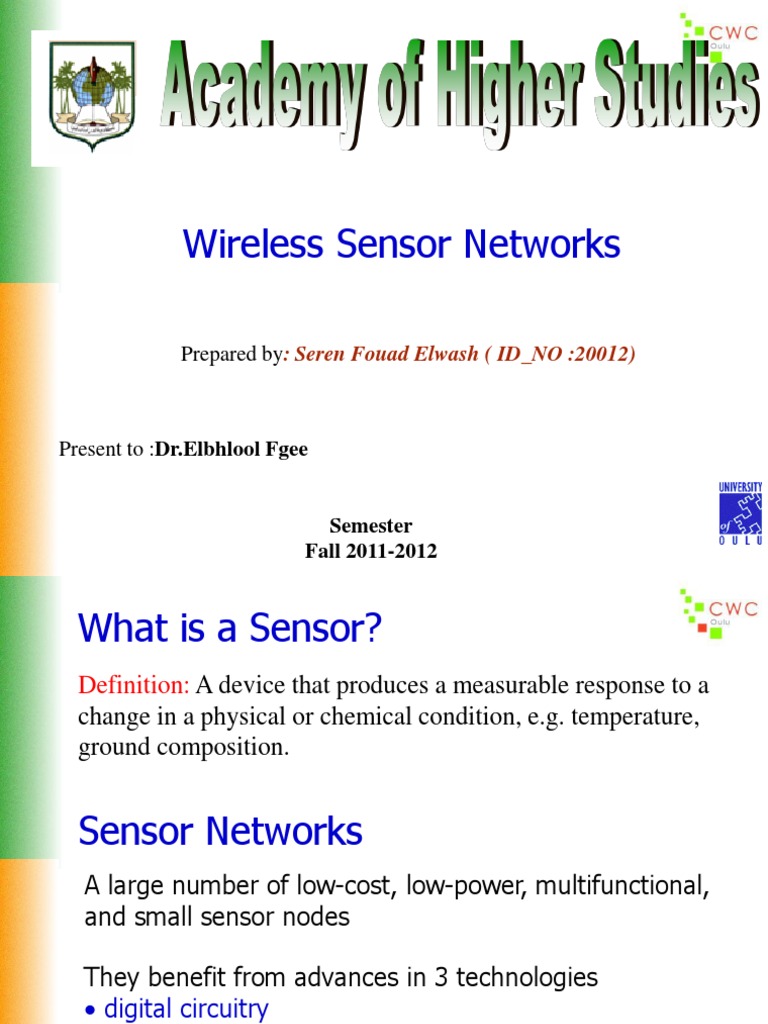 Wireless Sensor Networks: Prepared by | PDF | Wireless Sensor Network | Computer Network