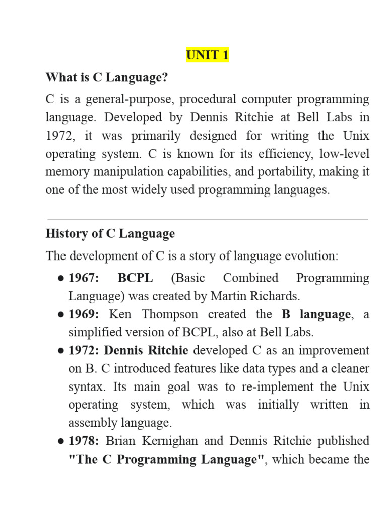 Mid Sem Important Unit 1 To Unit 4 Questions and Answers PPS | PDF | C (Programming Language ...