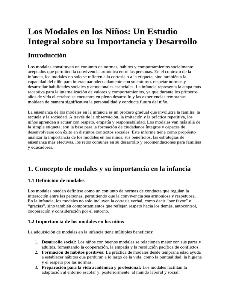 Los Modales en Los Niños | PDF | Enseñando | Comportamiento