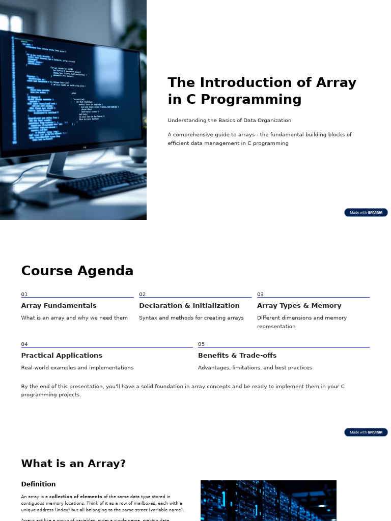 The Introduction of Array in C Programming | PDF | Computer Programming ...