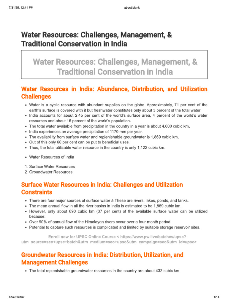 Water Resource | PDF