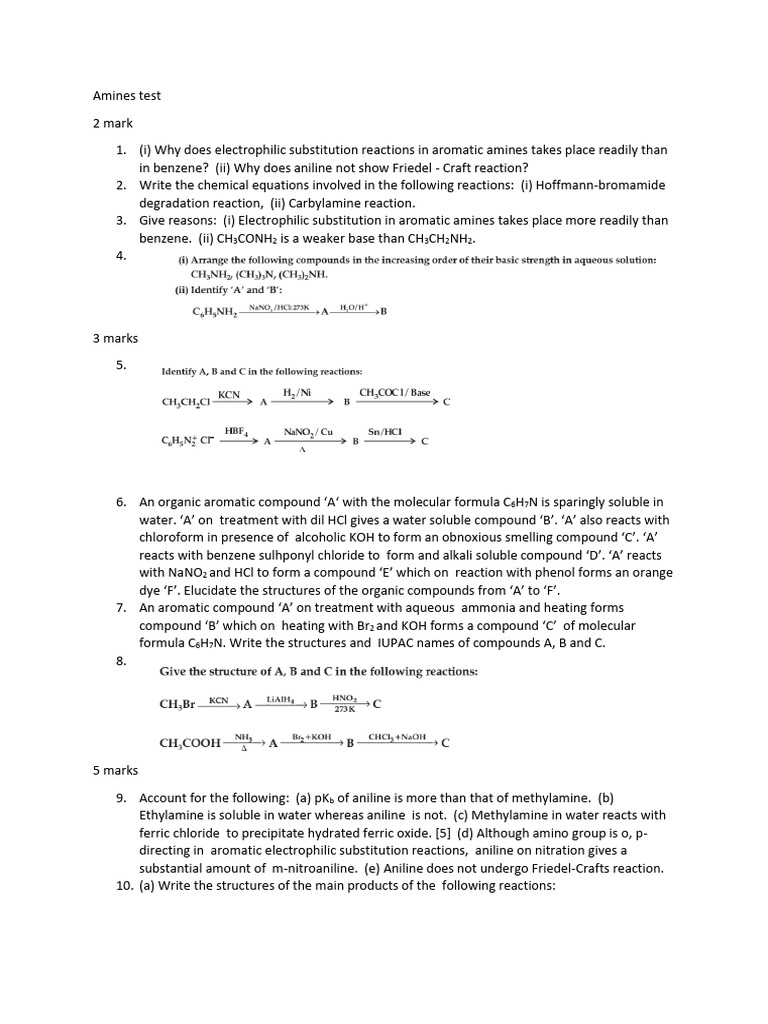 I Am Sharing 'Amines Test' With You | PDF
