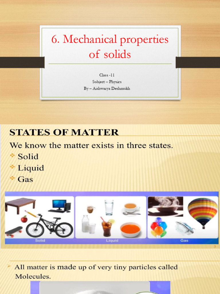 Mechanical Properties of Solids | PDF